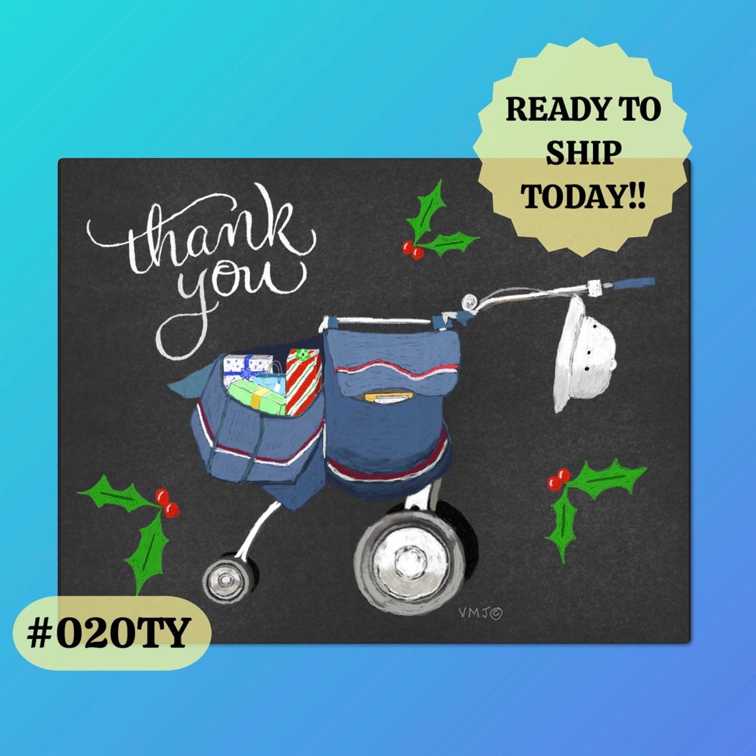 020TY Pushcart, Letter Carrier Thank You Postcards: Holiday Mail ...