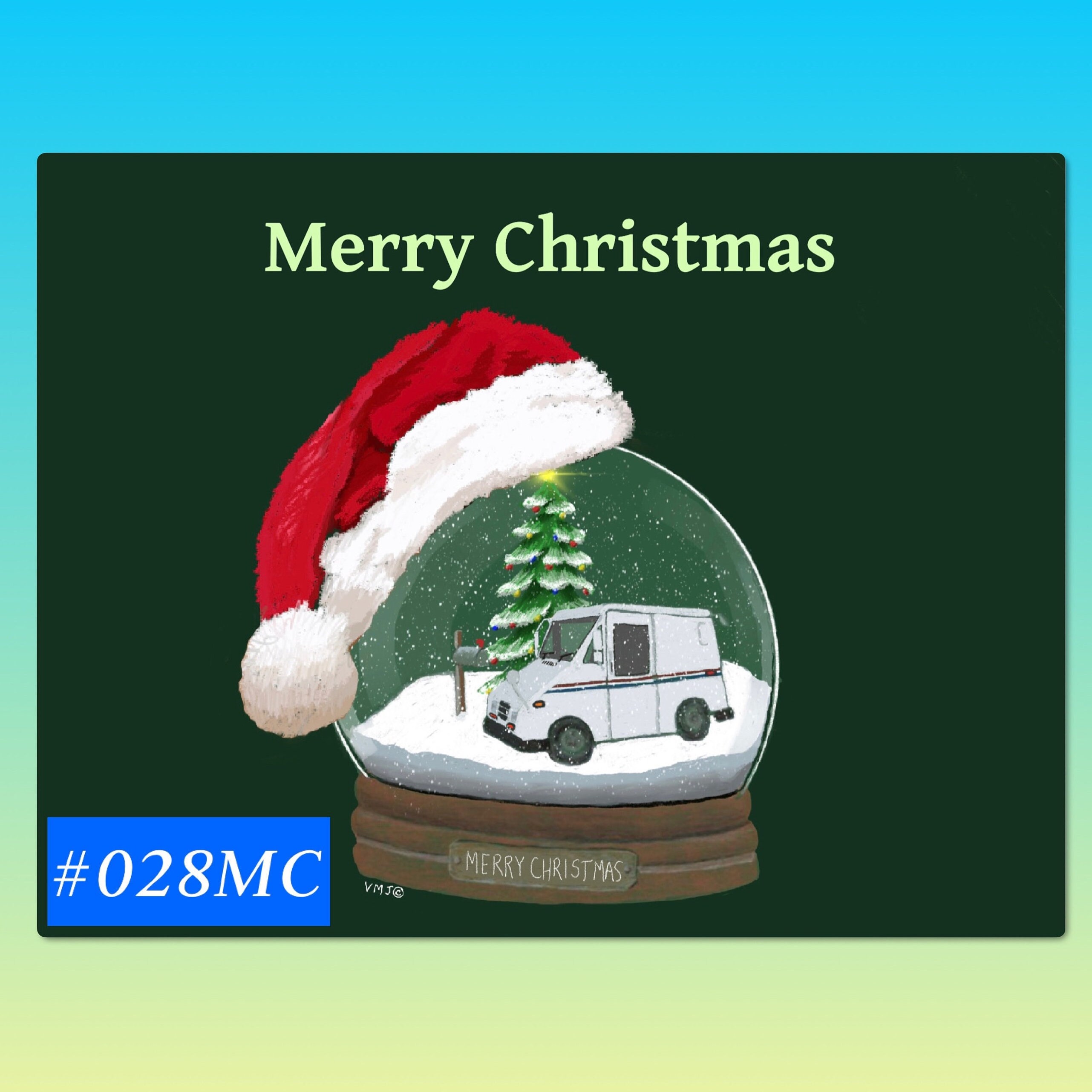 028MC Santa Hat Snow Globe, Letter Carrier Christmas Postcards, - Etsy