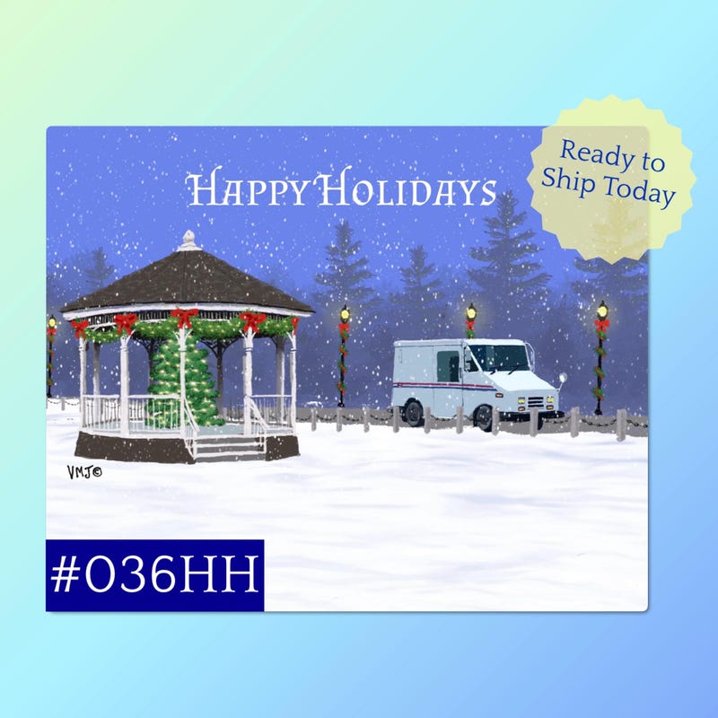 Christmas Card for Post Man - Etsy