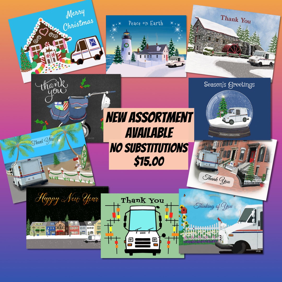 100 Postcard Assortment of Holiday Themed Letter Carrier Postcards - Etsy