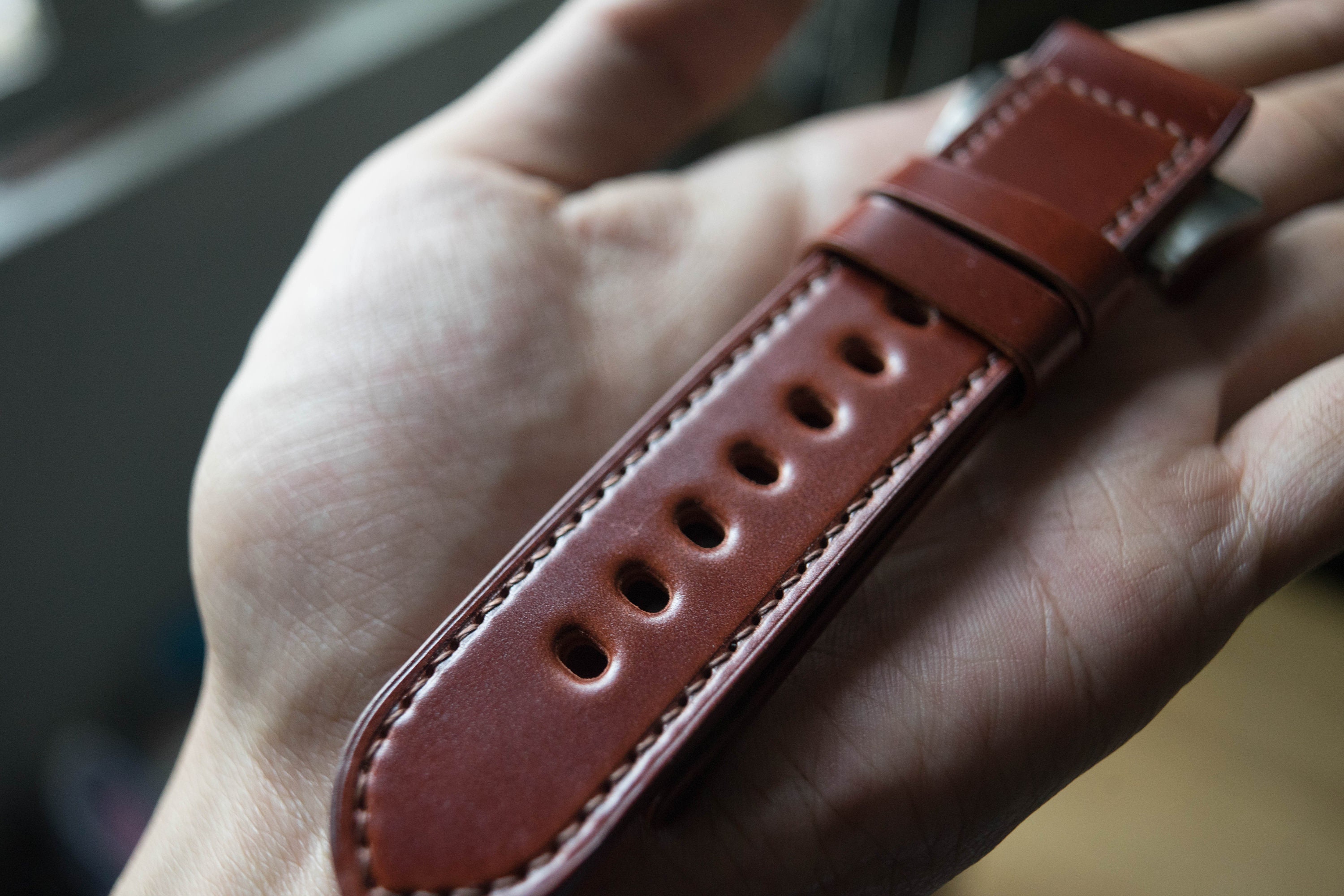 CORDOVAN WATCH STRAP - Shell Cordovan Band - Shinki Watch Strap ...