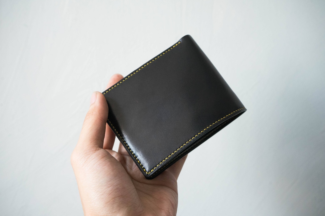 Black Bifold Wallet,leather Bifold Wallet, Mens Leather Wallet, Genuine ...