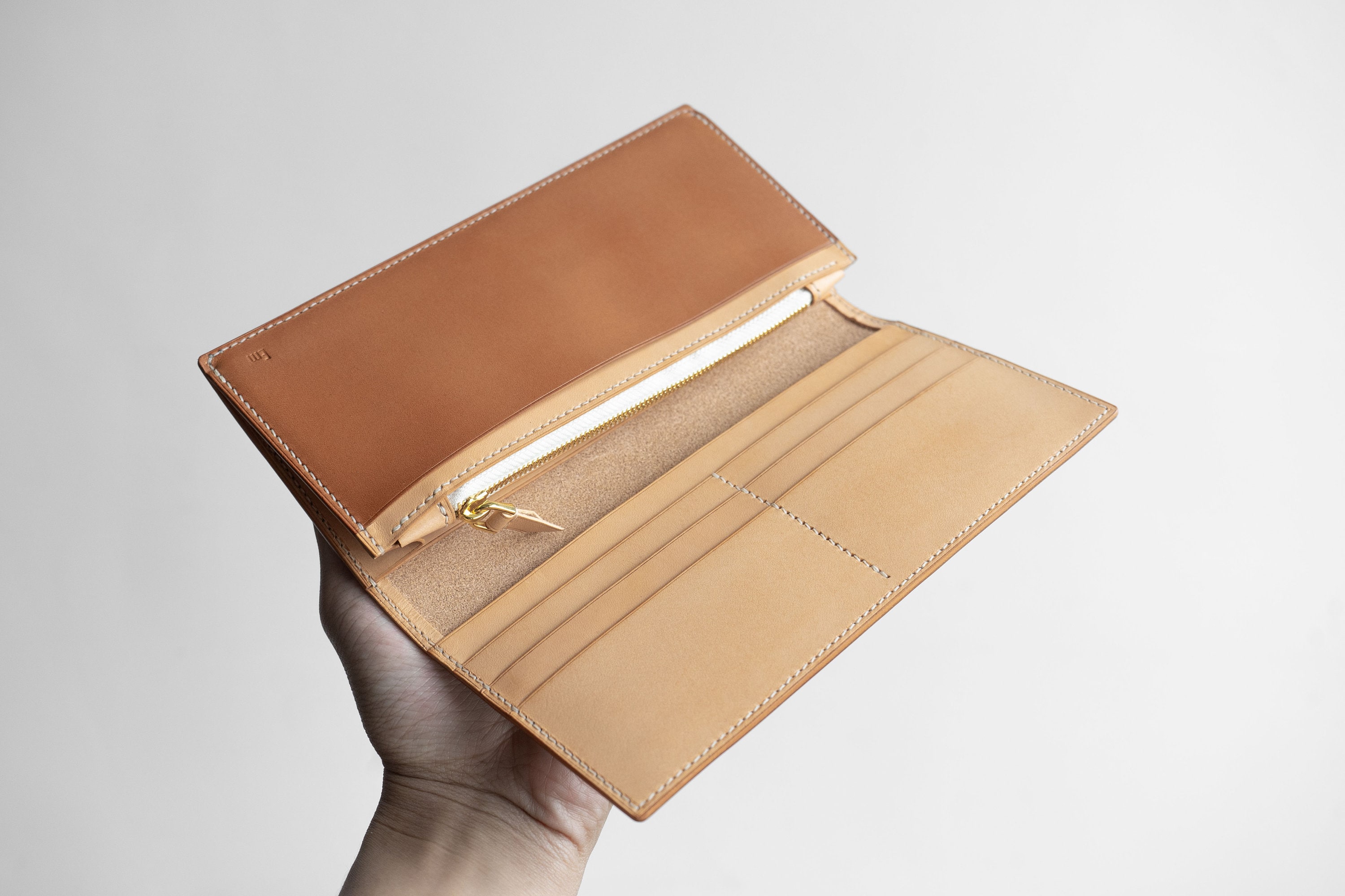 BROWN LONG WALLET Tochigi Leather Japanese Long Wallet Men Pocketbook ...