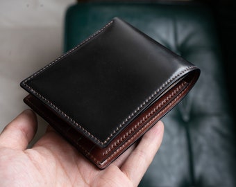 Horween Shell Cordovan Traditional Leather Bifold Wallet armagnac - Etsy