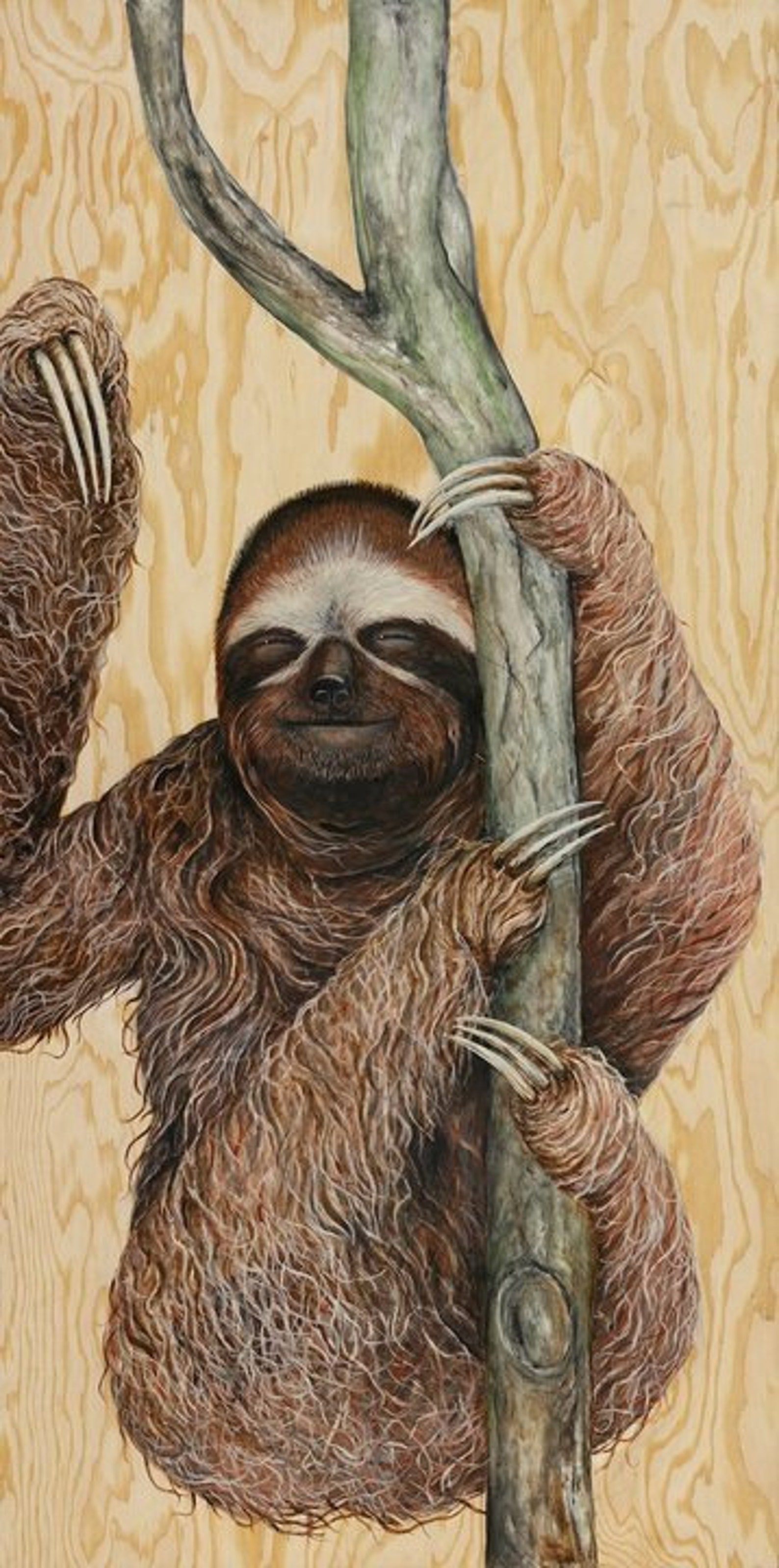 Sloth Painting Three Toed Sloth Painting Sloth Wall Decor | Etsy