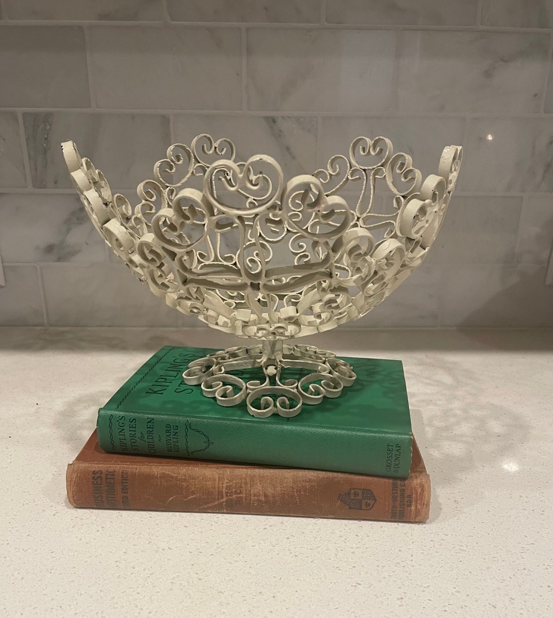 Vintage Wrought Iron Spanish Style Fruit Basket/ Rustic Shabby Chic ...