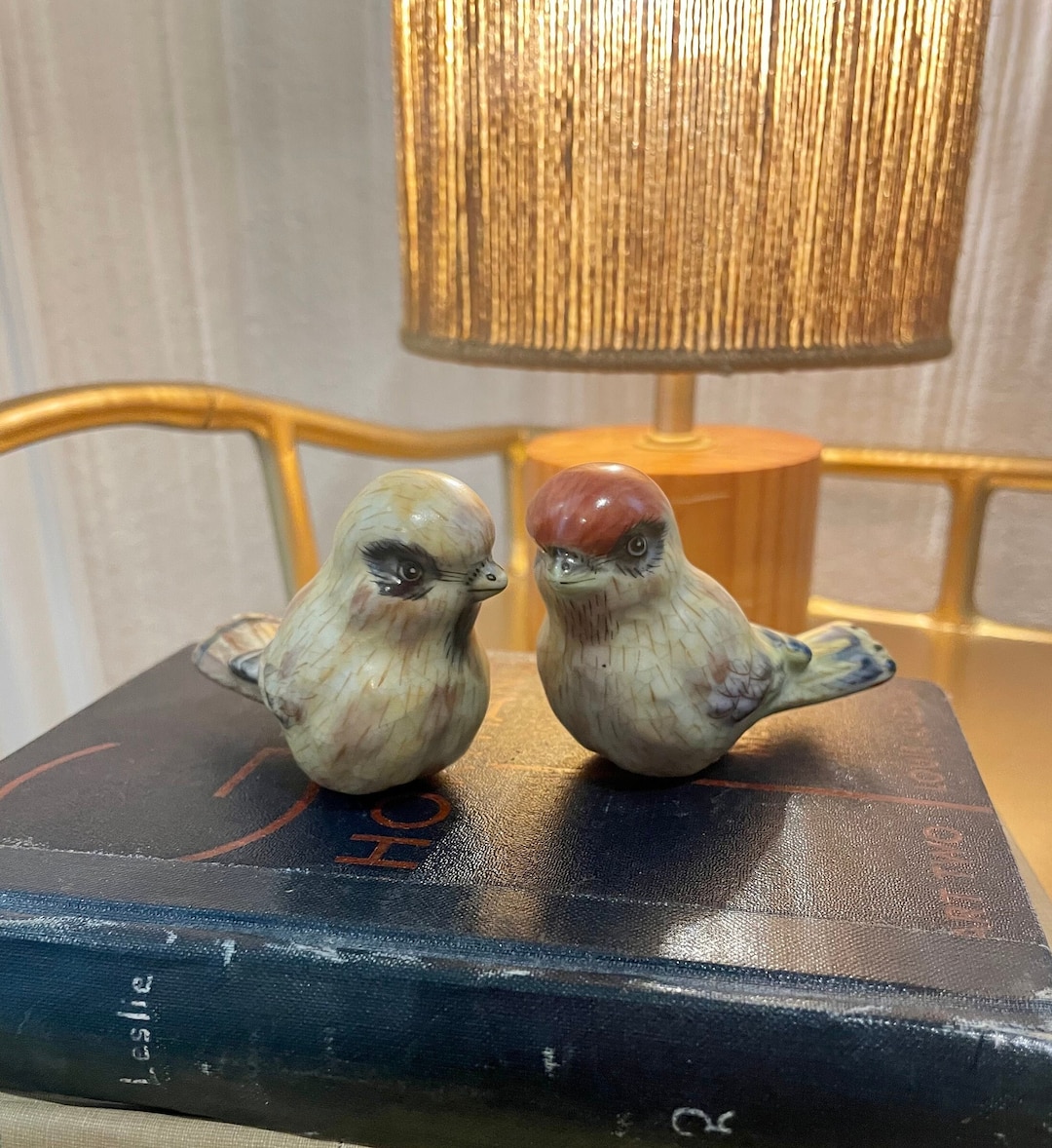Set of 2 Ceramic Painted Birds/ Decorative Ceramic Birds/ Small Ceramic ...