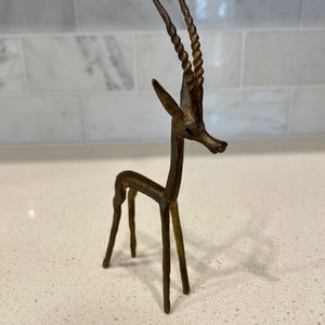 MCM Brass Gazelle/ Vintage Brutalist African Antelope/ Brass Gazelle - Etsy