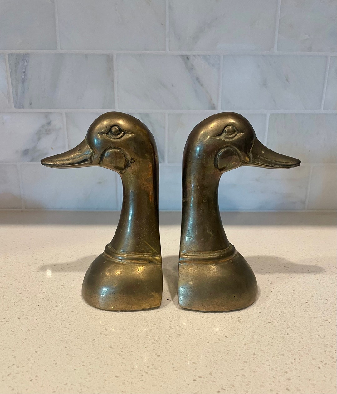 Pair of Brass Duck Bookends/ Brass Ducks/ Brass Bookends/ Bookends - Etsy