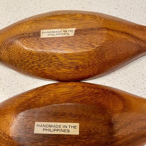 Set of 4 Vintage MCM Monkey Pod Wood Oval Bowls/ 4 MCM Monkey Pod Wood Serving Bowls/ Danish ...