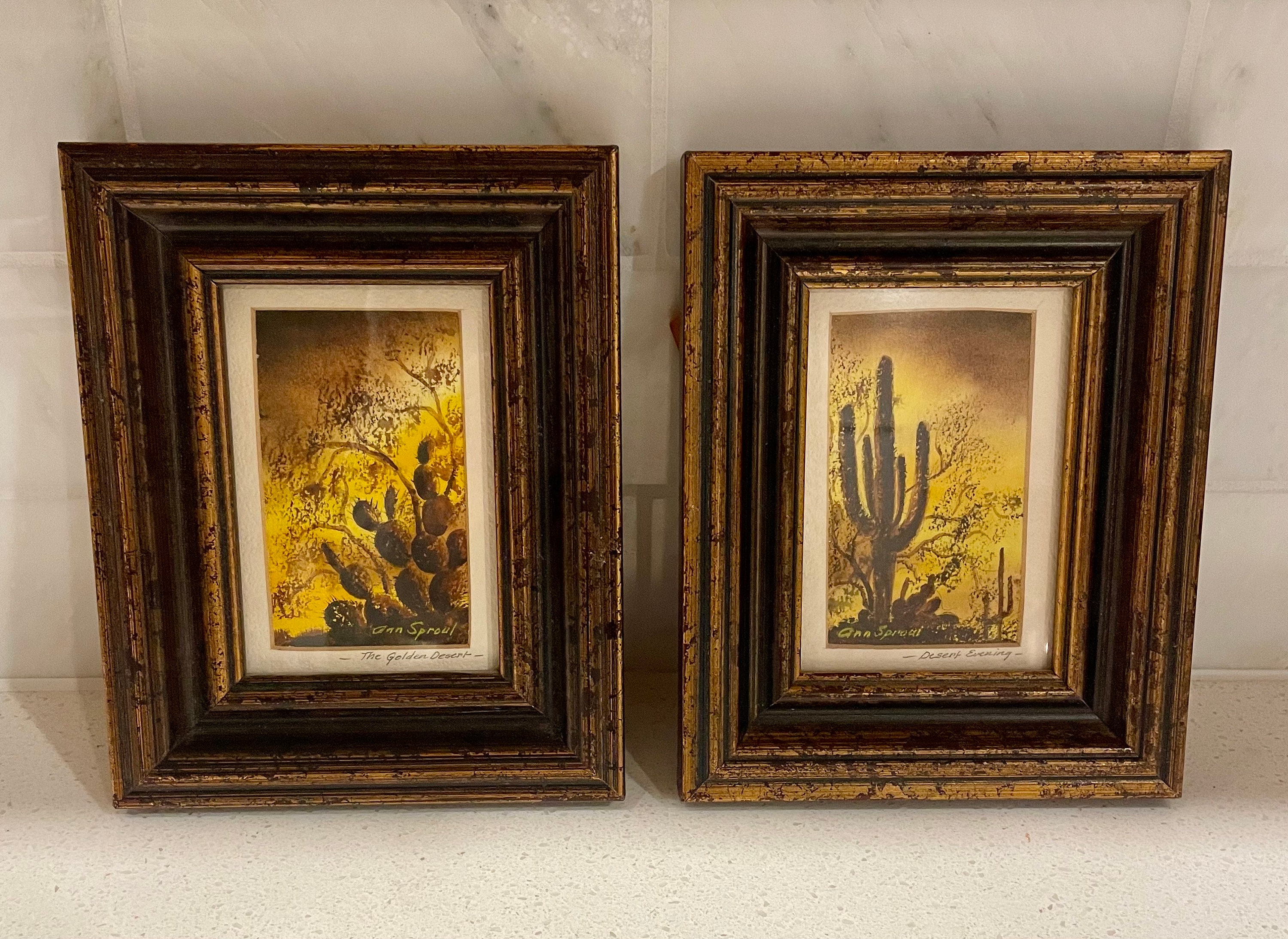 Set of 2 Watercolor Paintings by Ann Sproul/ AZ Artist Ann Sproul Set ...