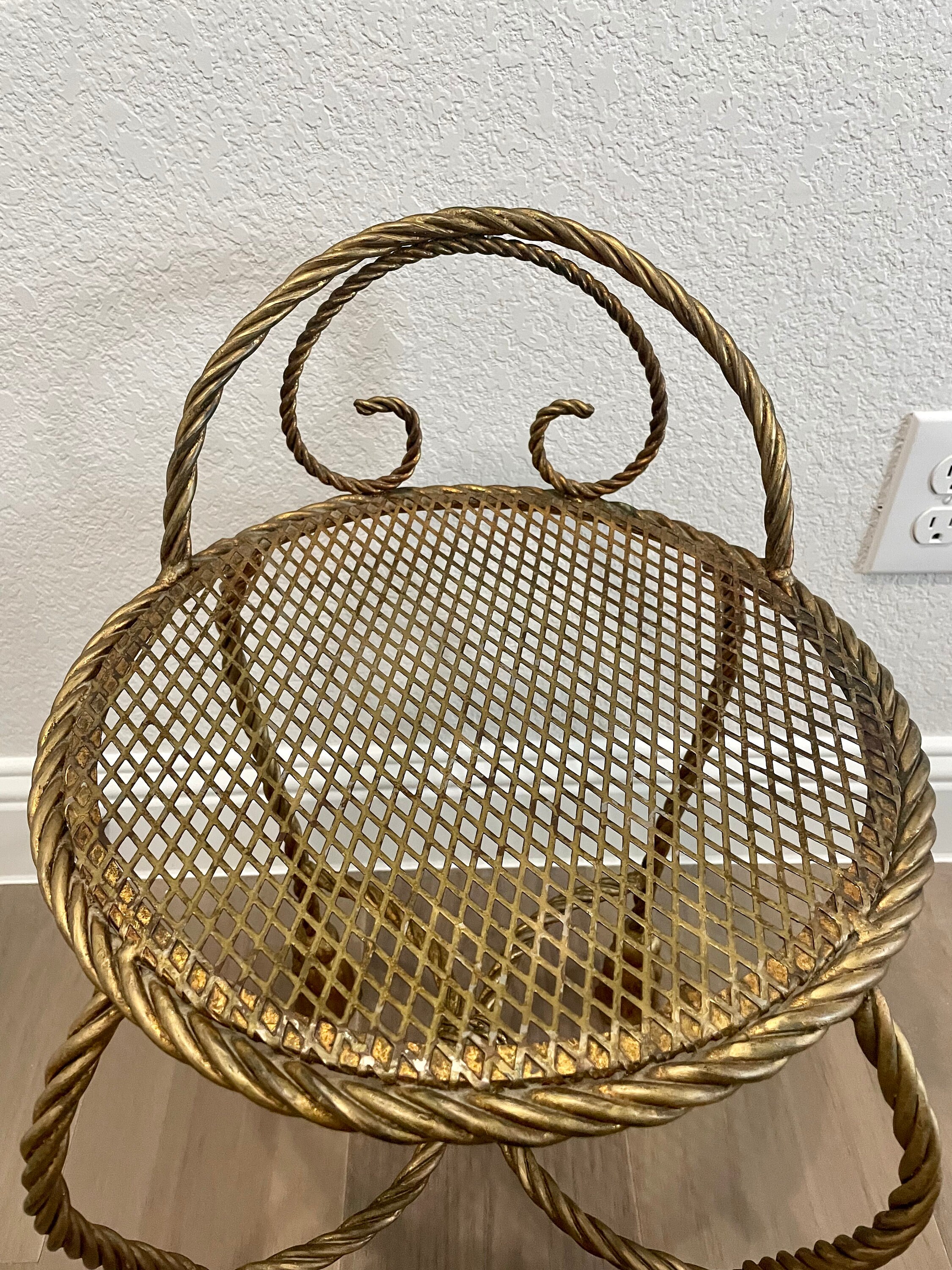 Hollywood Regency Italian Gold Gilt Tassel Stool/ Vintage Italian Gold ...