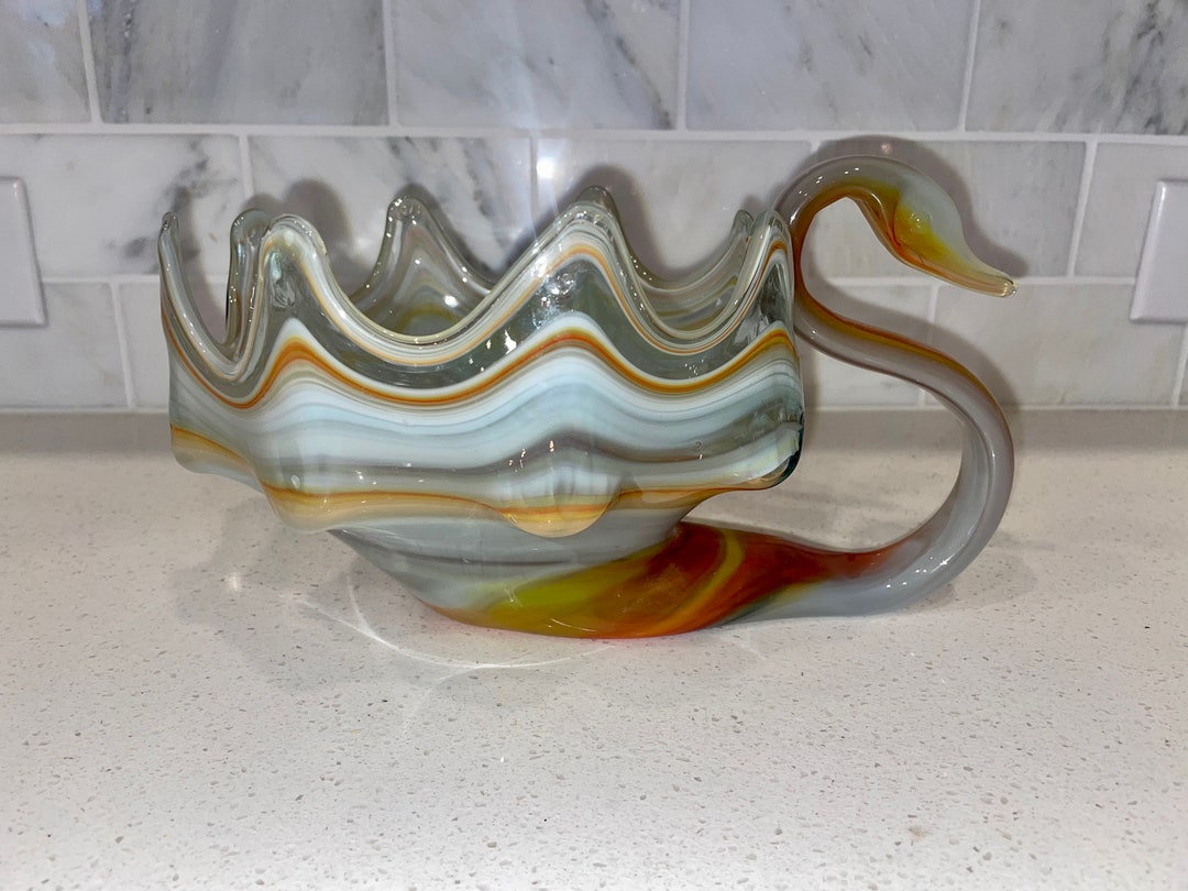 Sooner Glass Co. Hand Blown Glass Swan/ Mix Century Sooner Glass Co ...