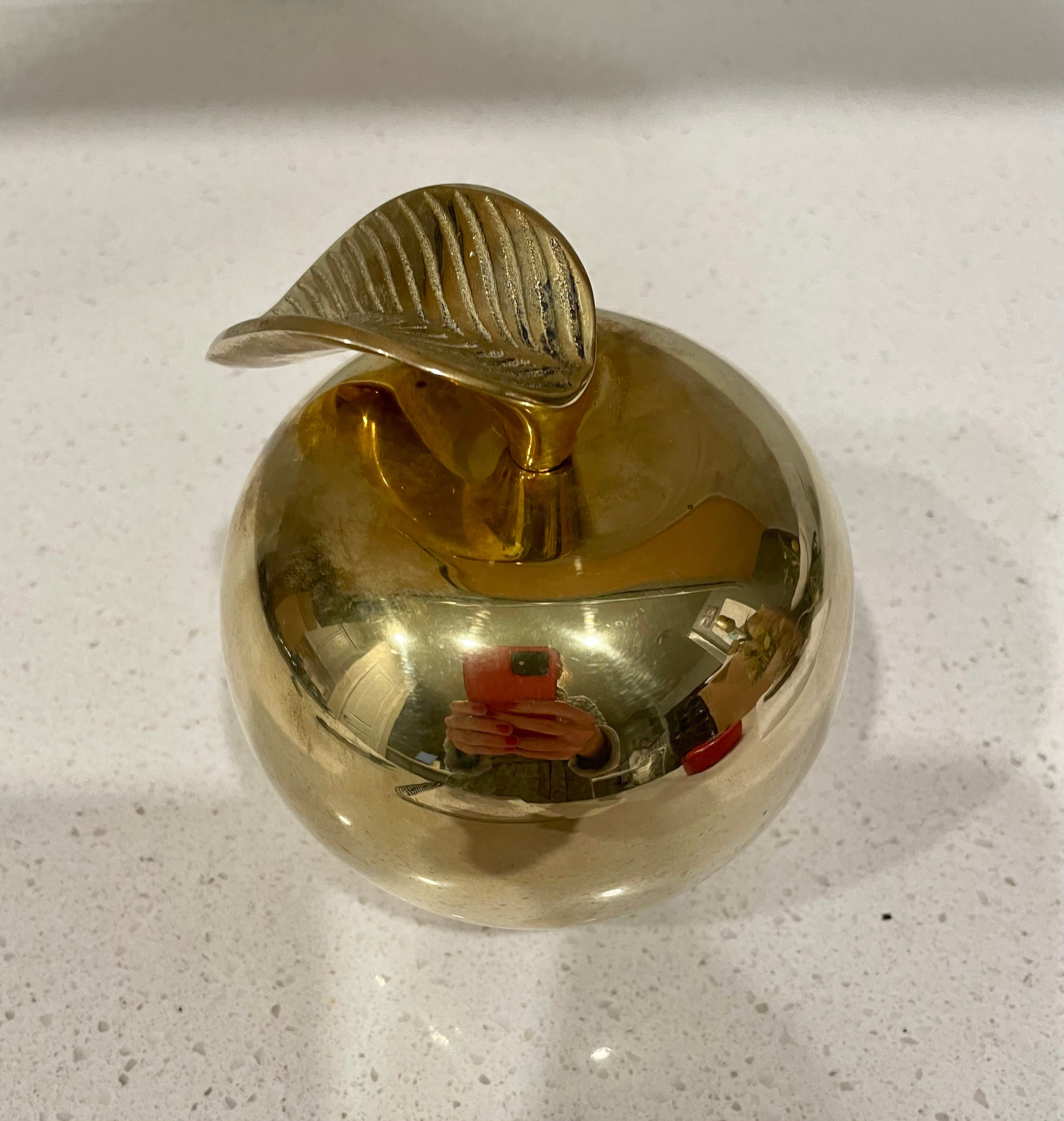 Vintage Large Brass Decorative Apple/ Vintage Brass Apple/ Brass ...