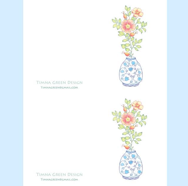 Printable Botanical Wildflower Greeting Card, Instant Digital Download ...