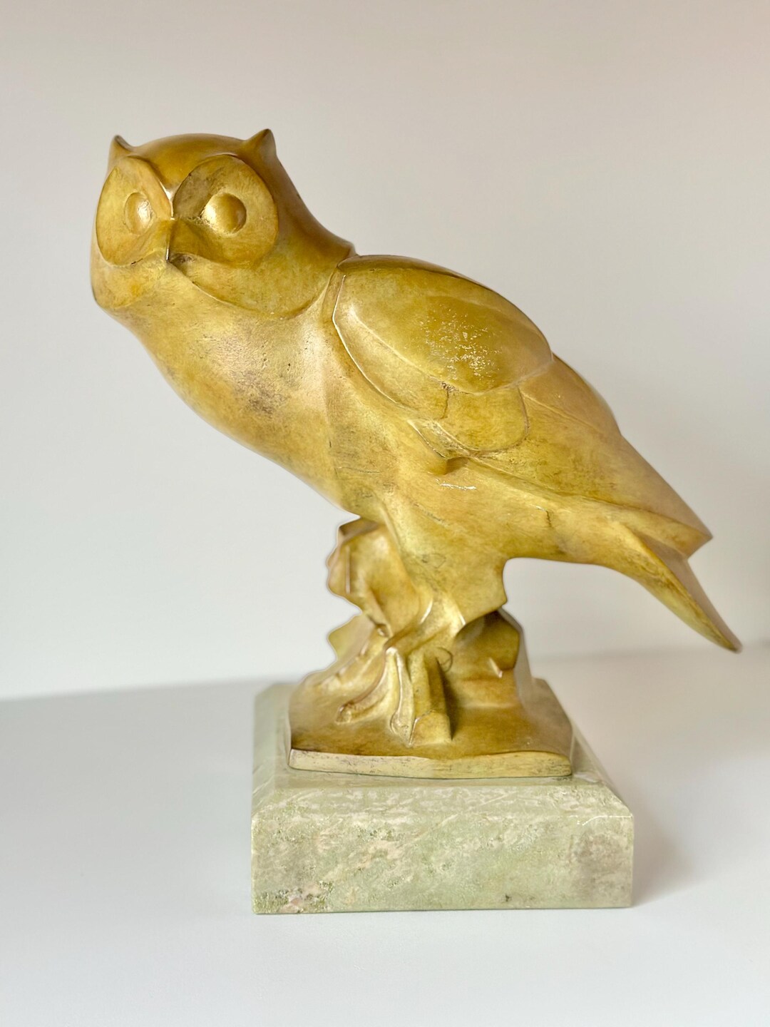 British Sculptor Philip Nathan FRSS B1941 Bronze Owl on Marble Base ...