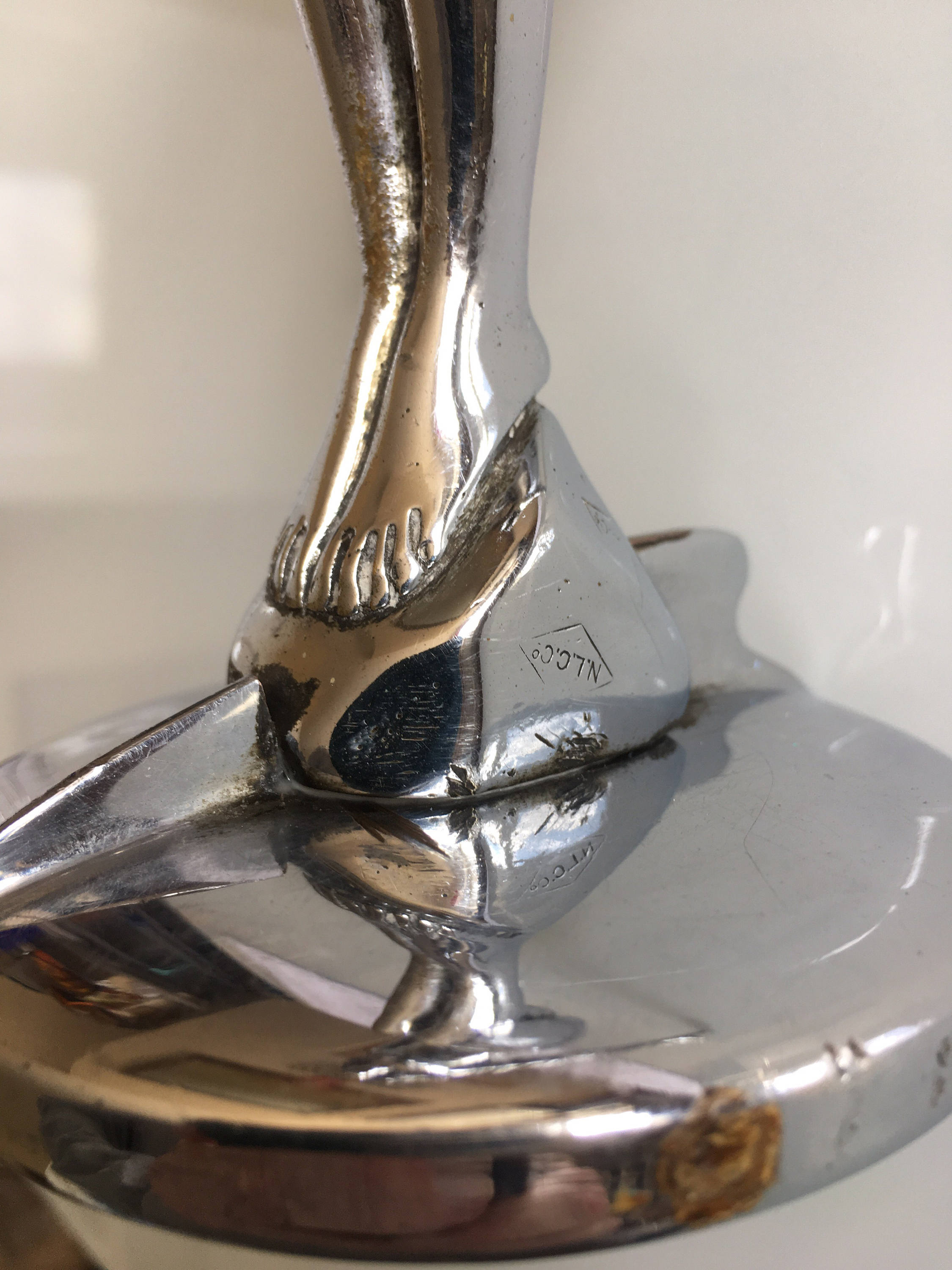 Antique vintage Art nouveau 'Speed Nymph' car mascot chrome plated ...