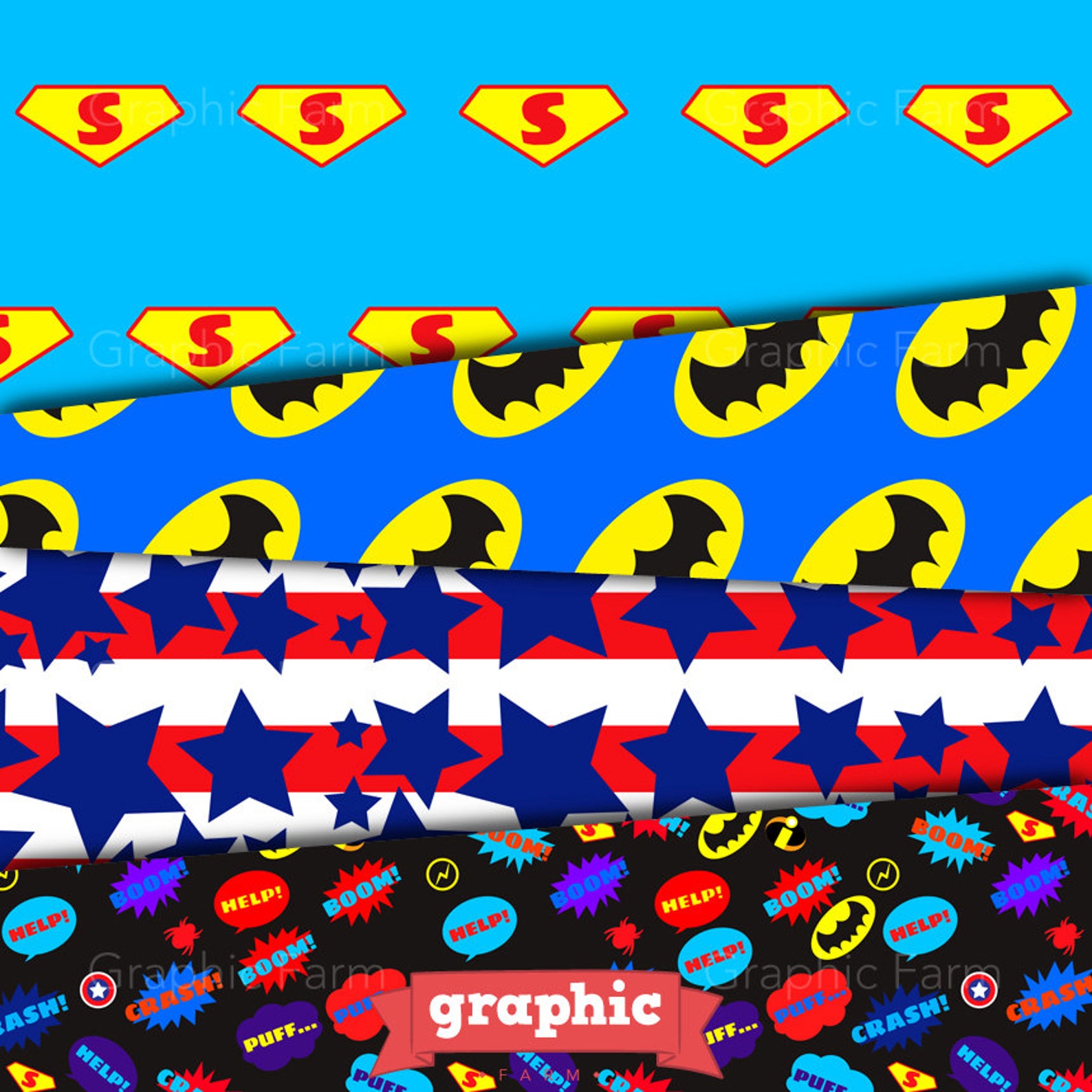 Super Hero Digital Paper,superhero Paper,scrapbook Paper,superhero ...