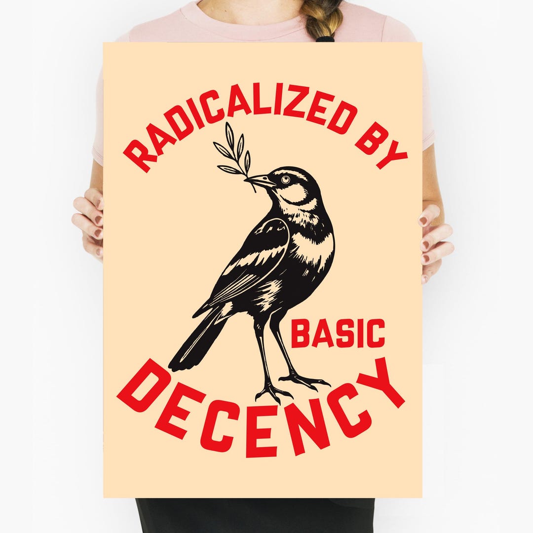 Radicalized by Basic Decency Printable Poster • Political Protest Art ...