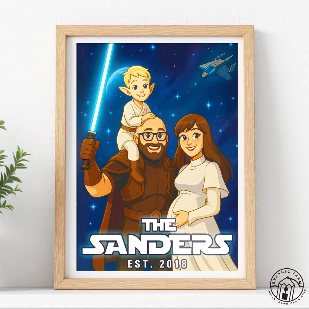 Custom Galactic Family Portrait Digital Download • Jedi Sith Inspired ...