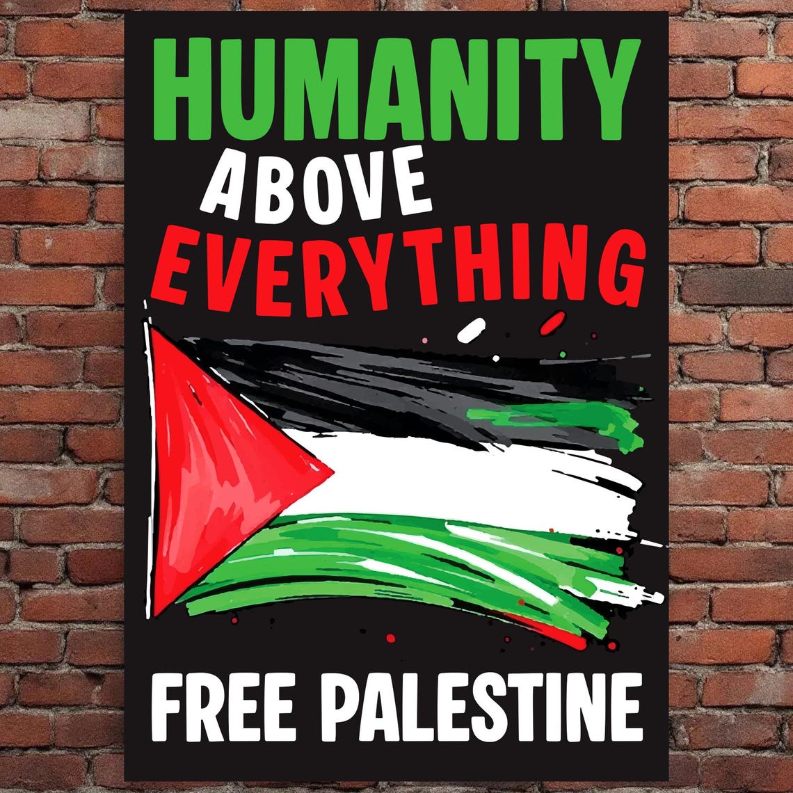 Humanity Above Everything Printable Poster • Peace and Equality Wall ...
