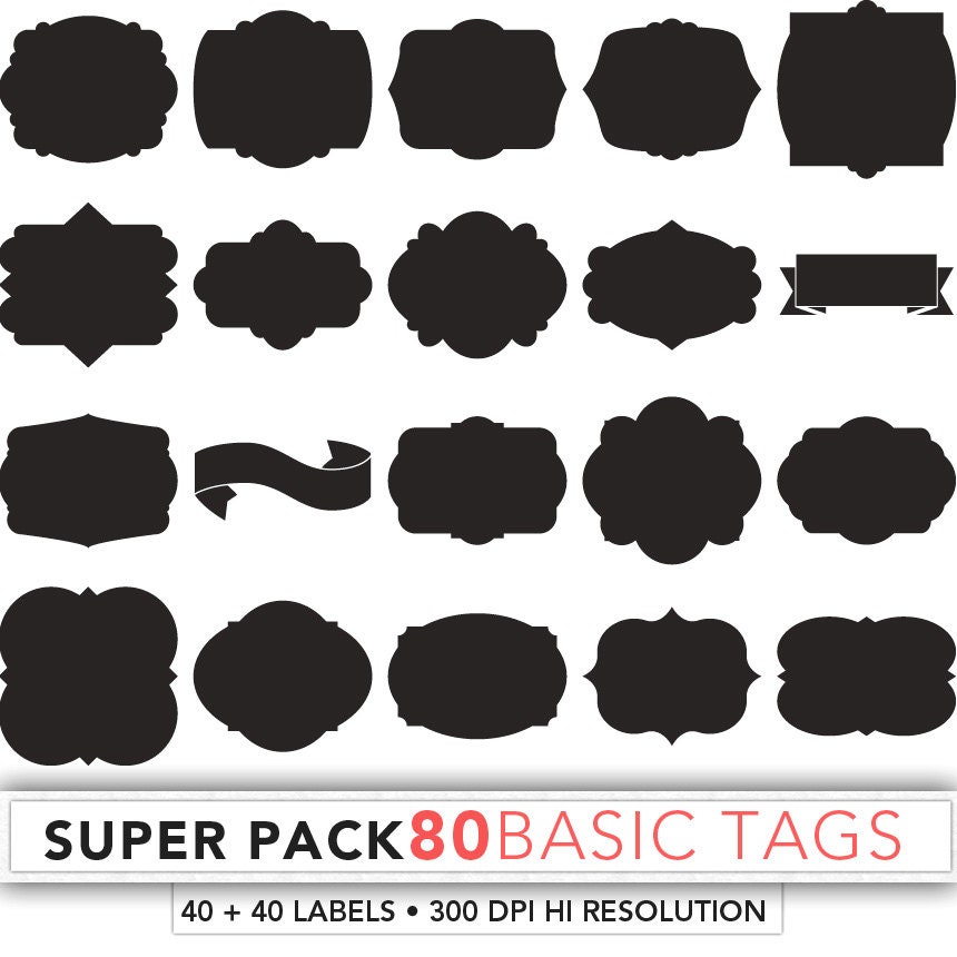 Super Pack 80 Basic Tags Digital Labelsprintable - Etsy