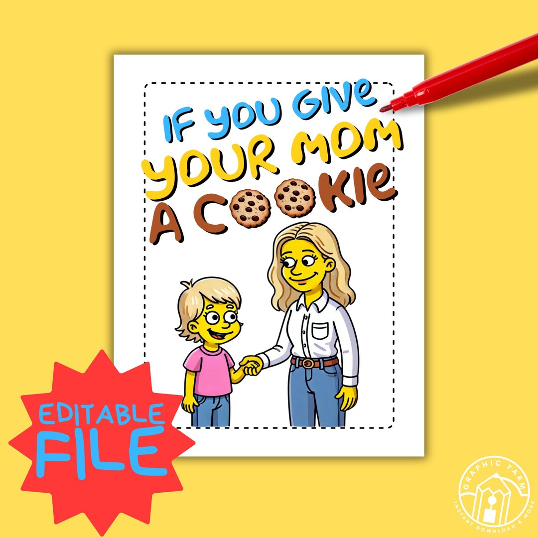 If You Give Your Mom a Cookie,printable Mom Gift, Best Mom Gift ...