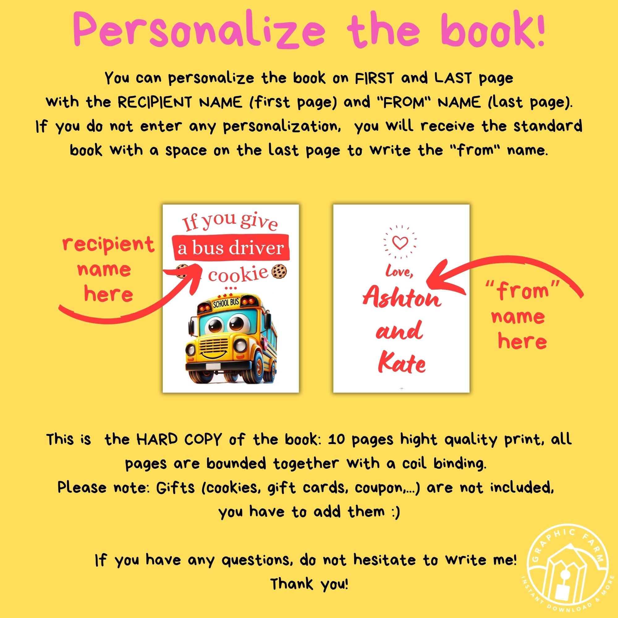 HARD Copy-if You Give a Bus Driver a Coockie-handmade Bus Driver ...