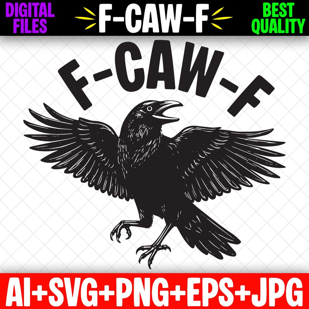 F-caw-f Crow “fuck Off” Humor Art • Raven & Skull SVG / PNG • Gothic ...