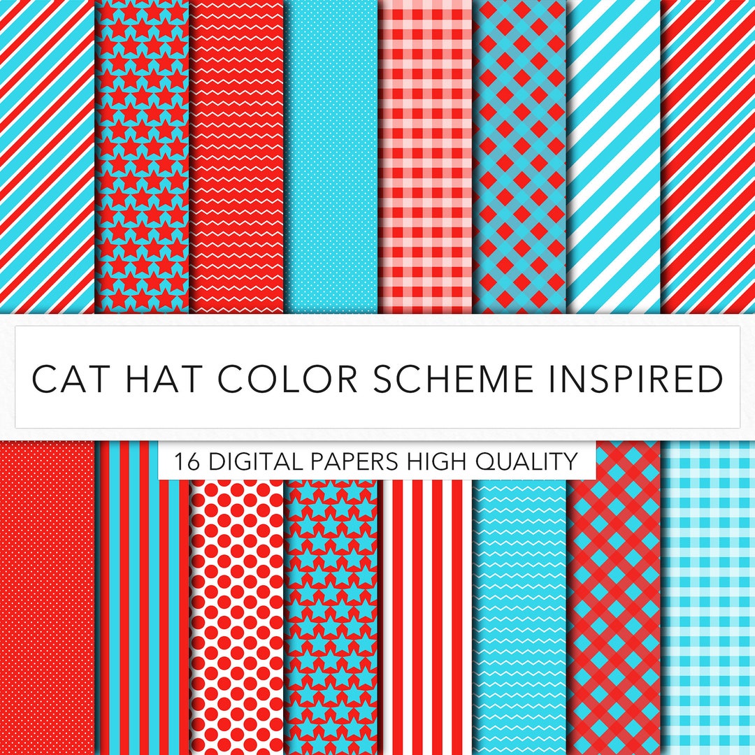 Cat Hat Digital Paper, Scrapbook,scrapbooking, Background, Texture ...