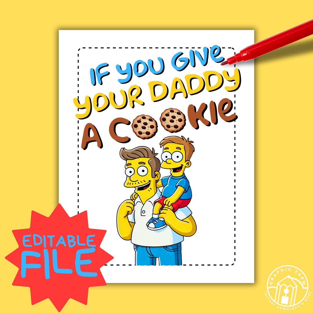 If You Give Your Daddy a Cookie,printable Daddy Gift, Best Daddy Gift ...