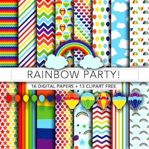 Rainbow Digital Paper,rainbow Clipart,scrapbook,background,texture ...