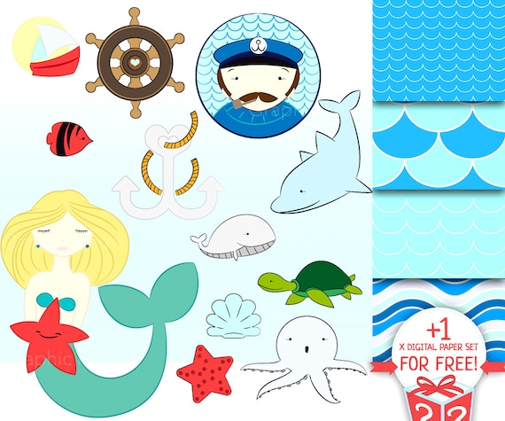 Sea World Clipartnautical Clipartnautical Digital | Etsy