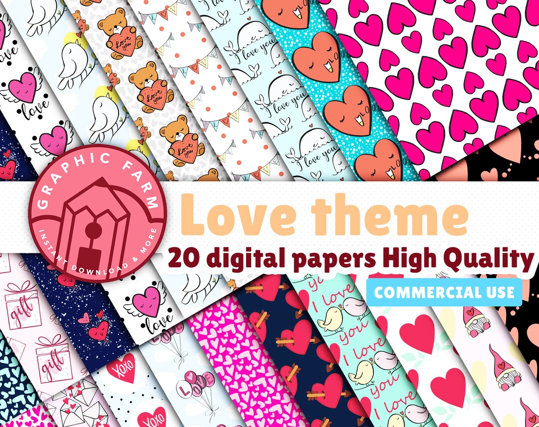 Love Digital Paper,hearts Clipart,scrapbook,background,texture ...
