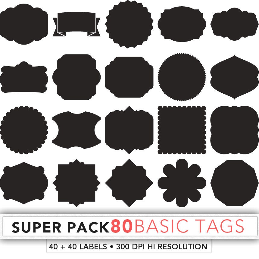 Super Pack 80 Basic Tags Digital Labelsprintable - Etsy