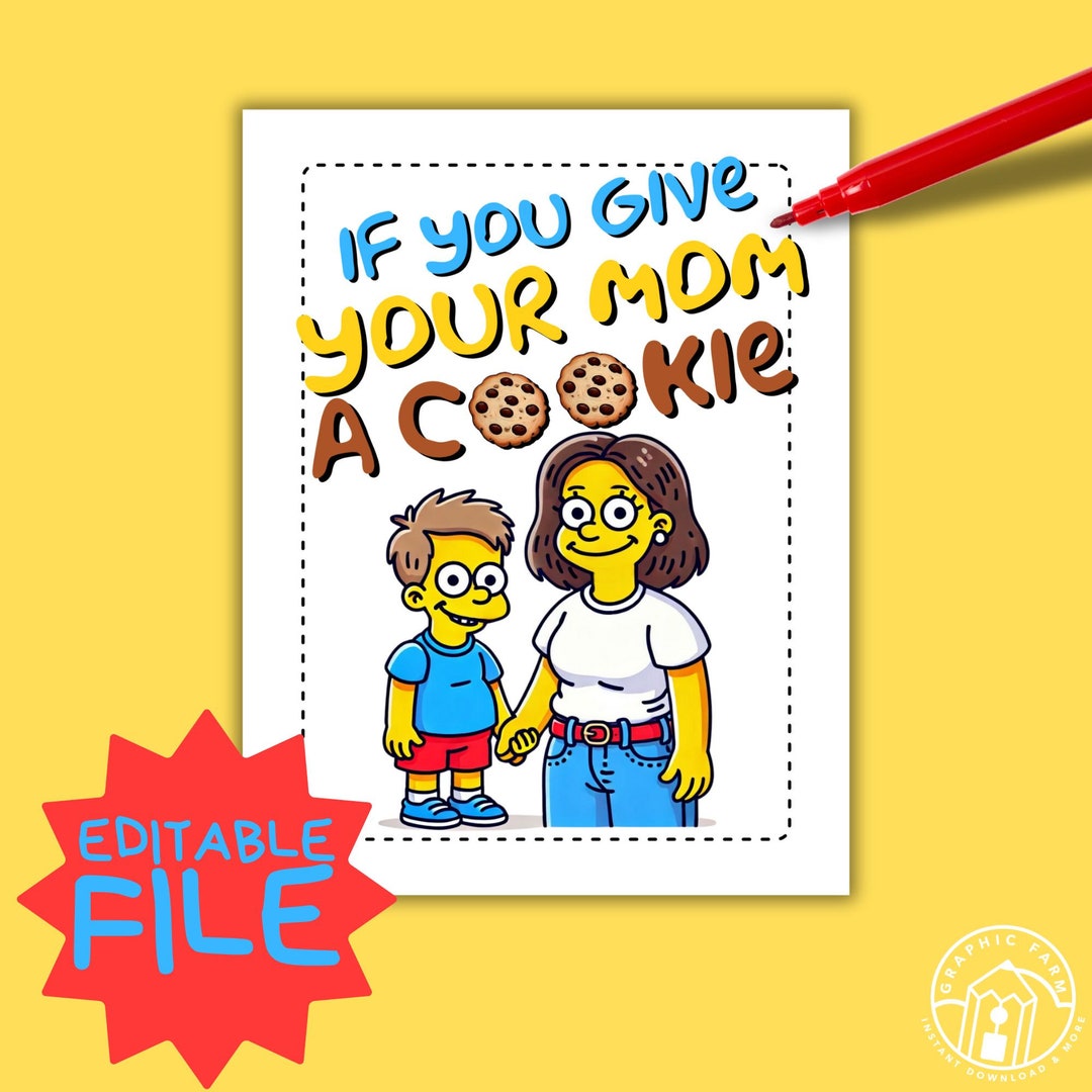 If You Give Your Mom a Cookie,printable Mom Gift, Best Mom Gift ...