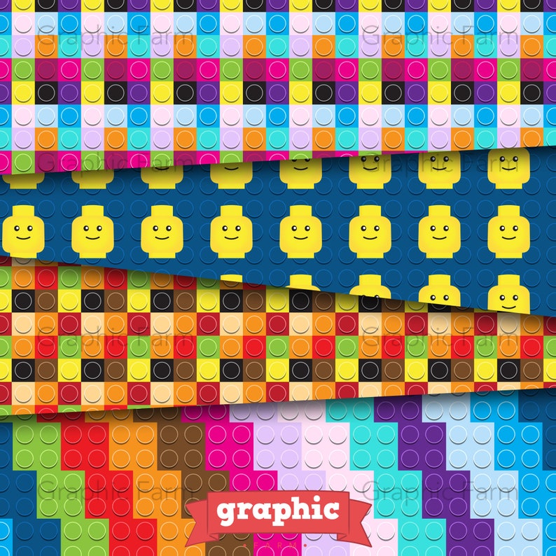 Building Blocks Digital Paper: 30 Brick Papers for Scrapbooking ...