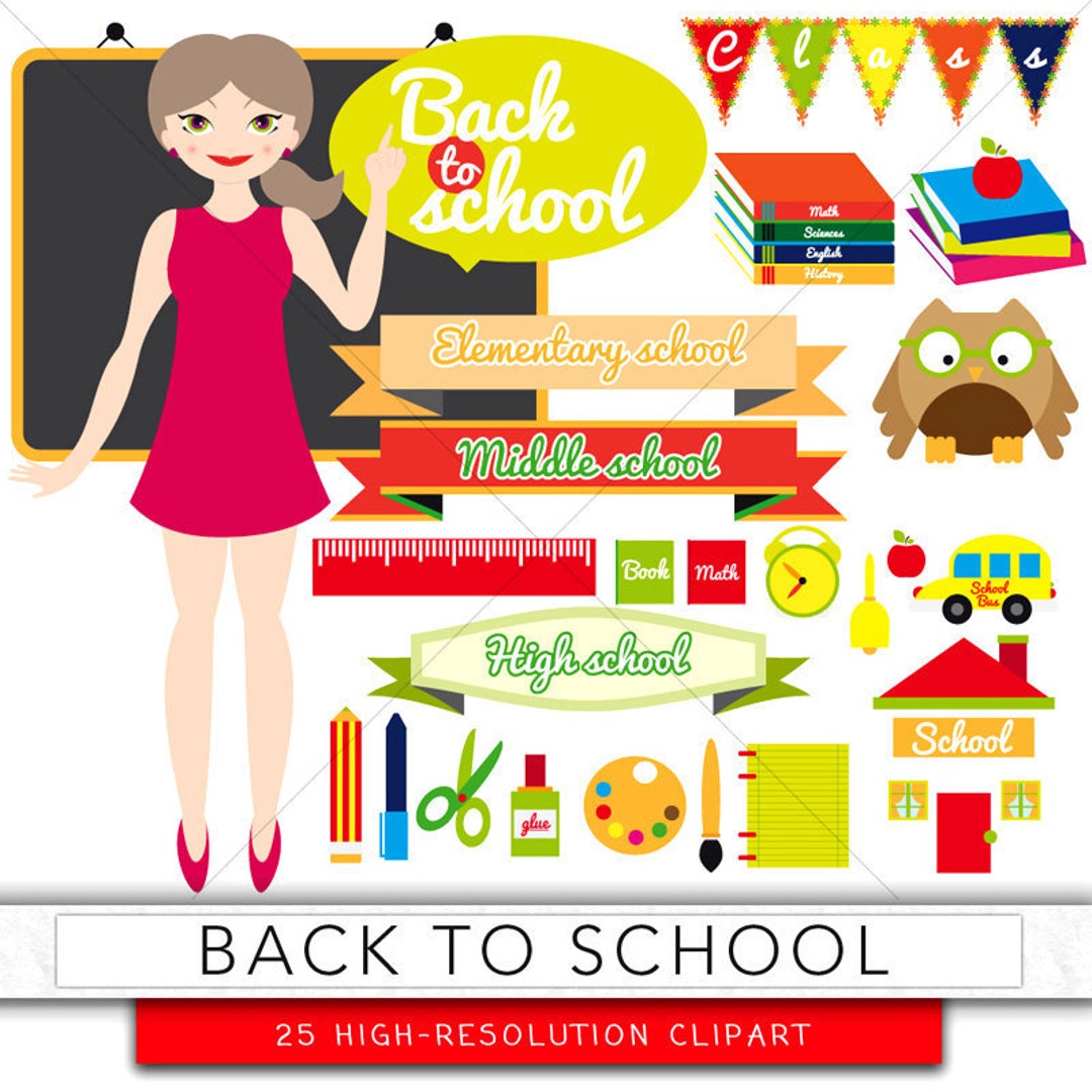 Back to School Clipart,school Clipart,school Pattern,children Clipart ...