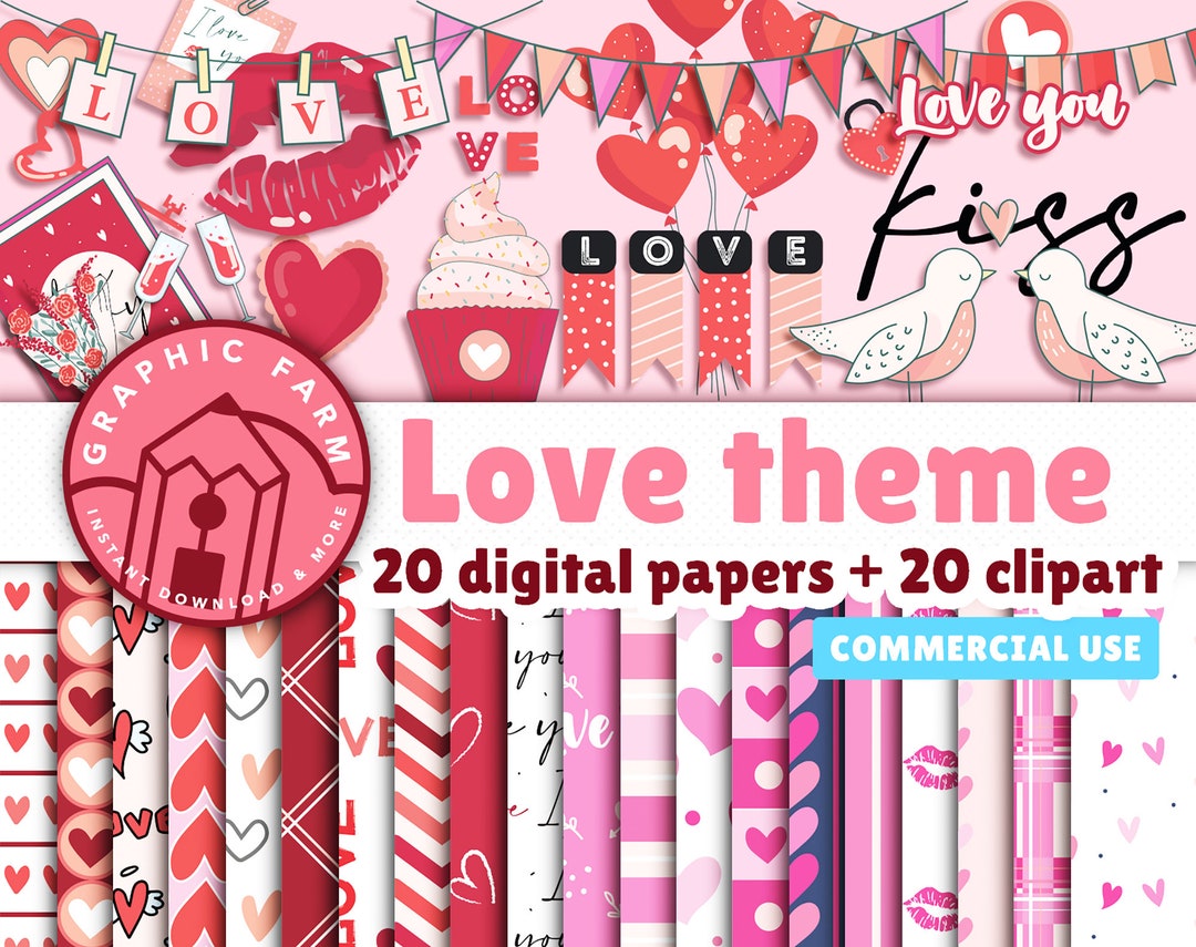 Love Digital Paper,hearts Clipart,scrapbook,background,texture ...