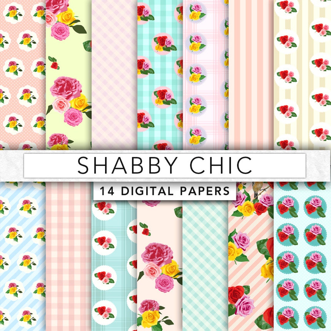 Shabby Chic Digital Paper ,floral Digital Paper,pink Digital Paper ...