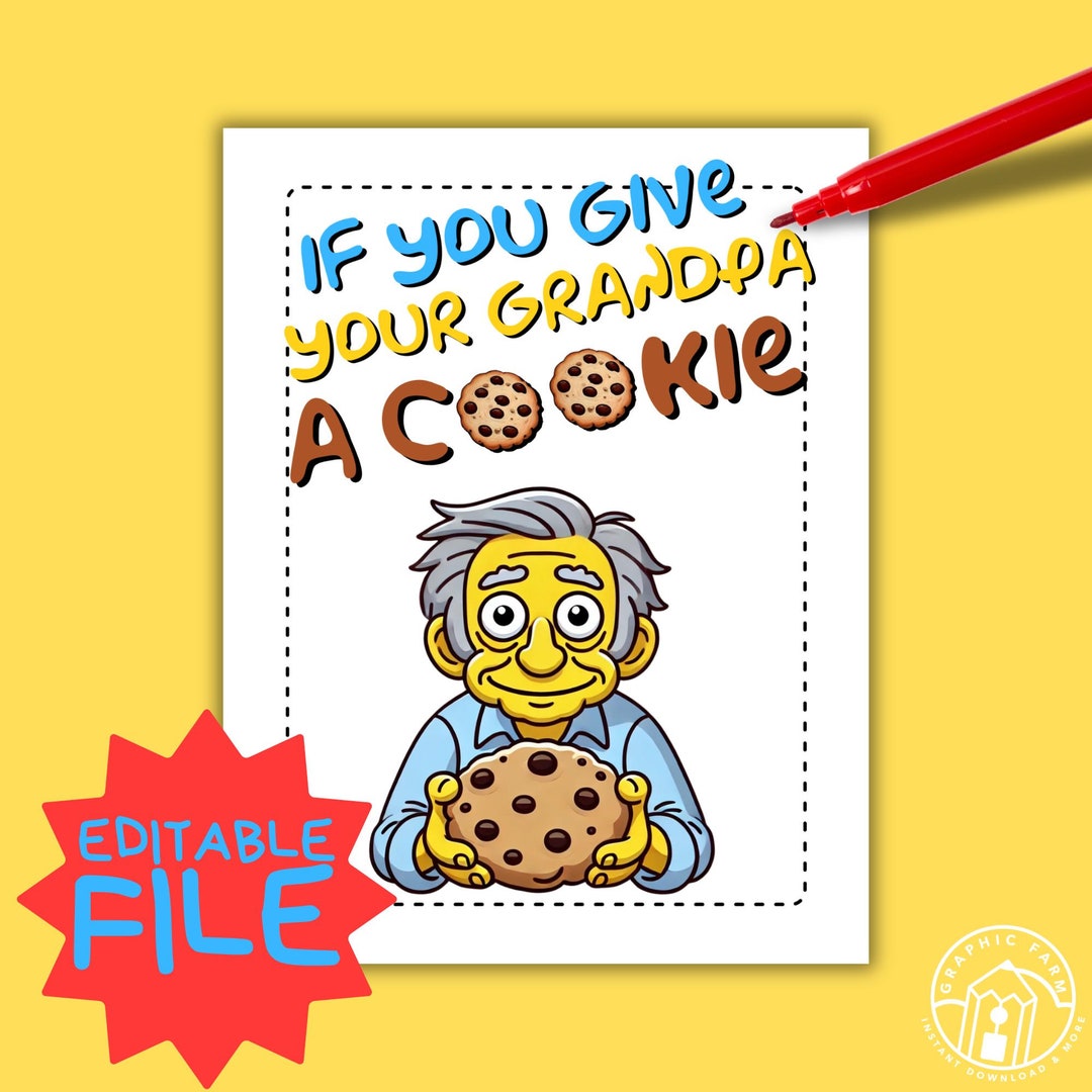 If You Give Your Grandpa a Cookie,printable Grandpa Gift, Best Grandpa ...