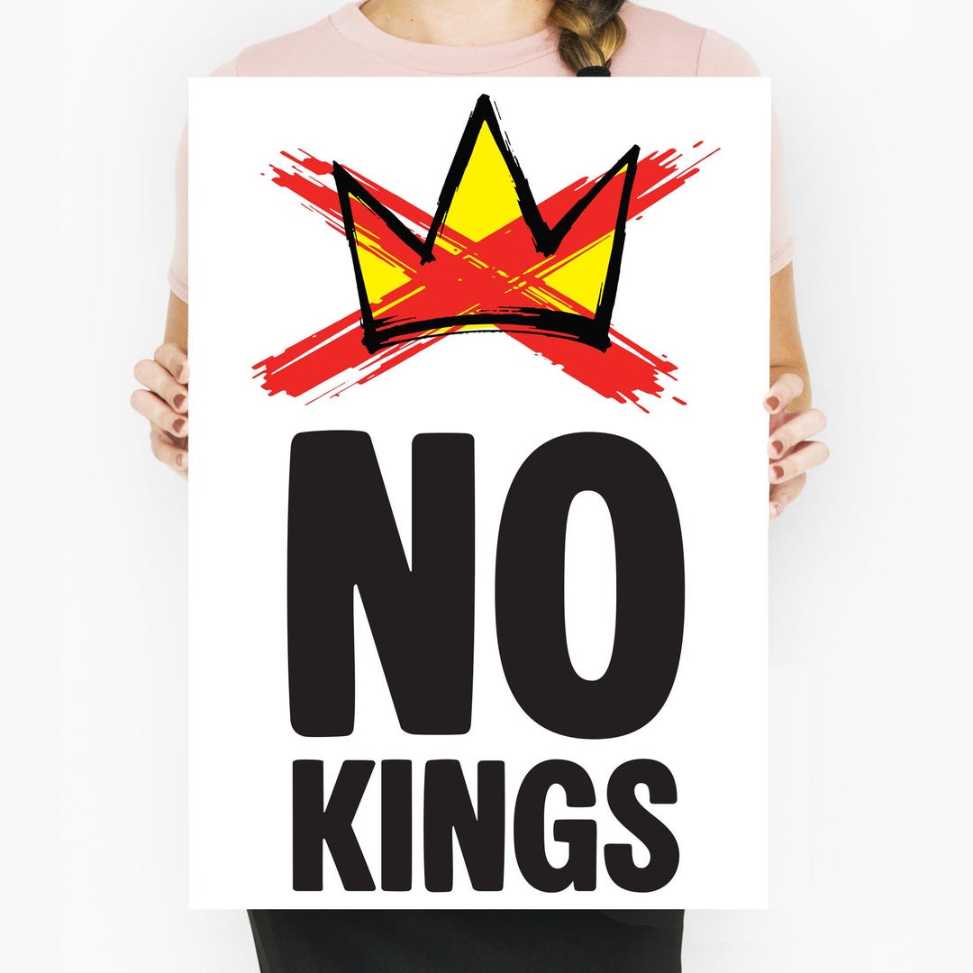 No Kings Manifest Digital Download • Bold Protest Crown • No Dictators ...