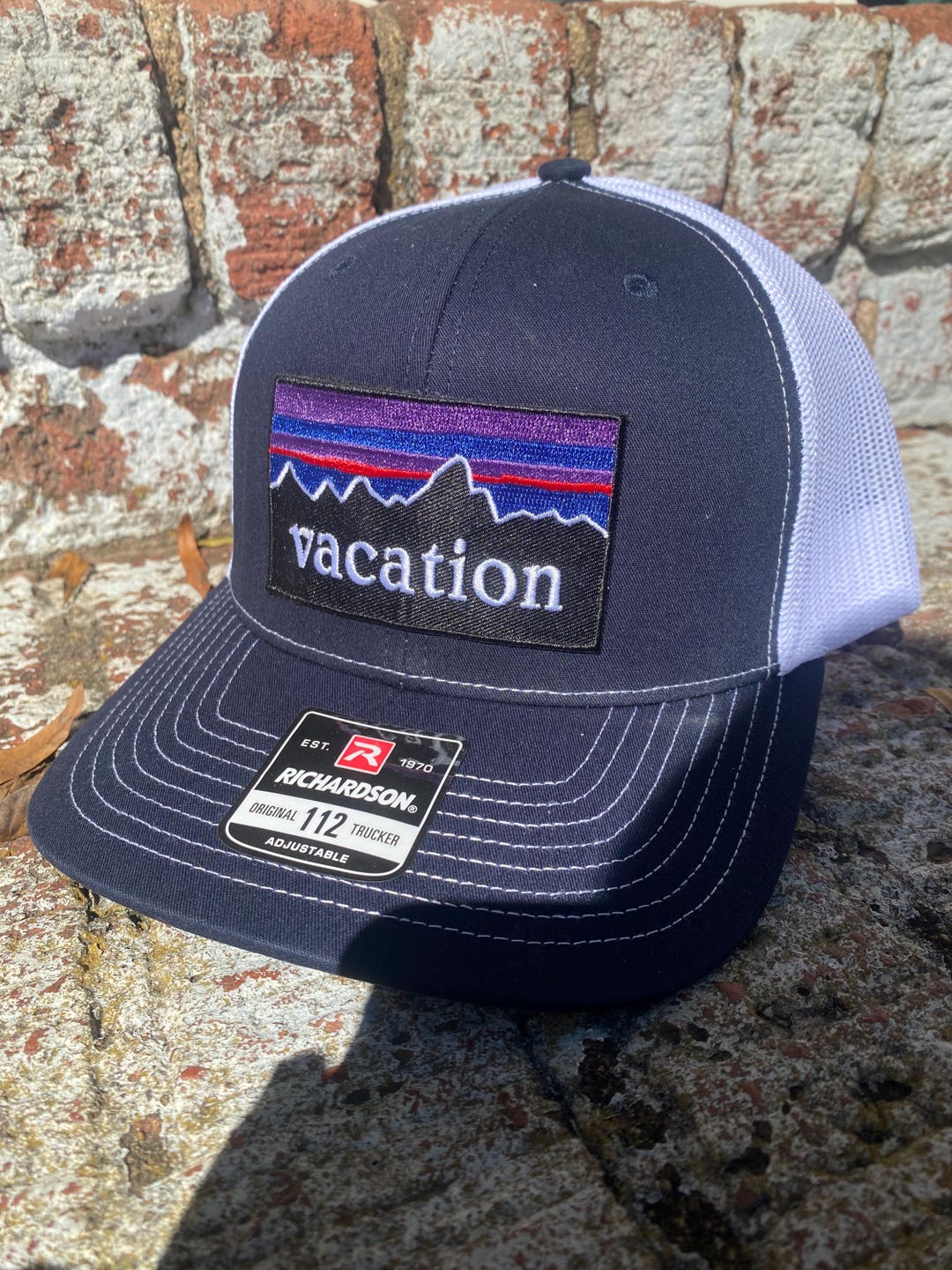 Panic Vacation Richardson 112 Trucker Hat navy/white - Etsy