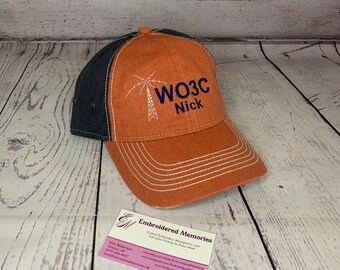 Embroidered Call Sign and Name Tactical Hat With American Flag on Side ...