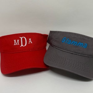 Custom Text Visors Monogrammed Visors Custom Embroidery | Etsy
