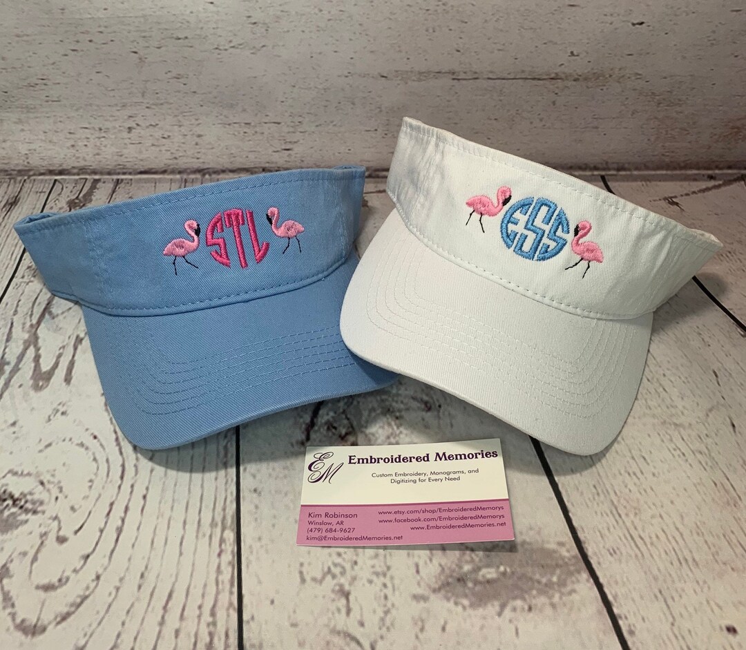 Flamingo Monogrammed Embroidered Visor Mens Visor Womens Visor ...