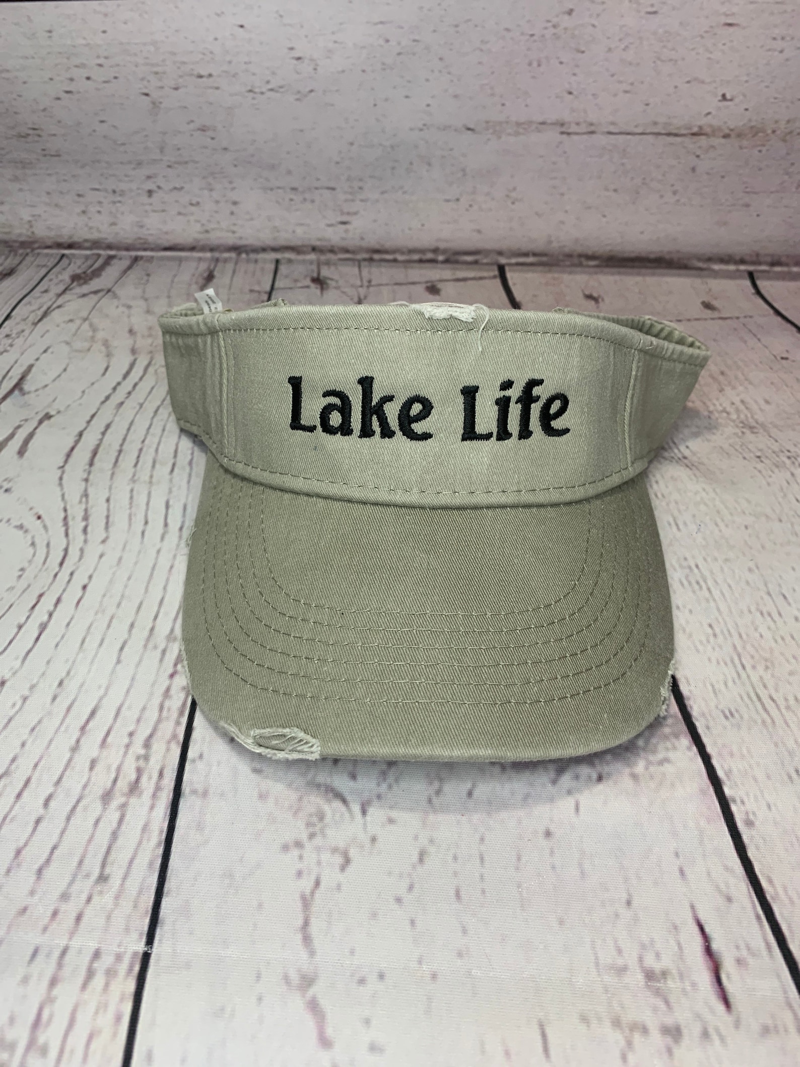 Lake Life Distressed Visor Embroidered Distressed Visors - Etsy