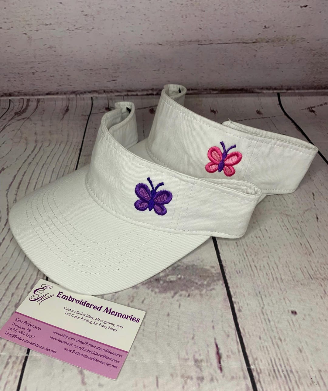 VISOR With Embroidered BUTTERFLY Mini Design Custom Visor Mens Visor ...