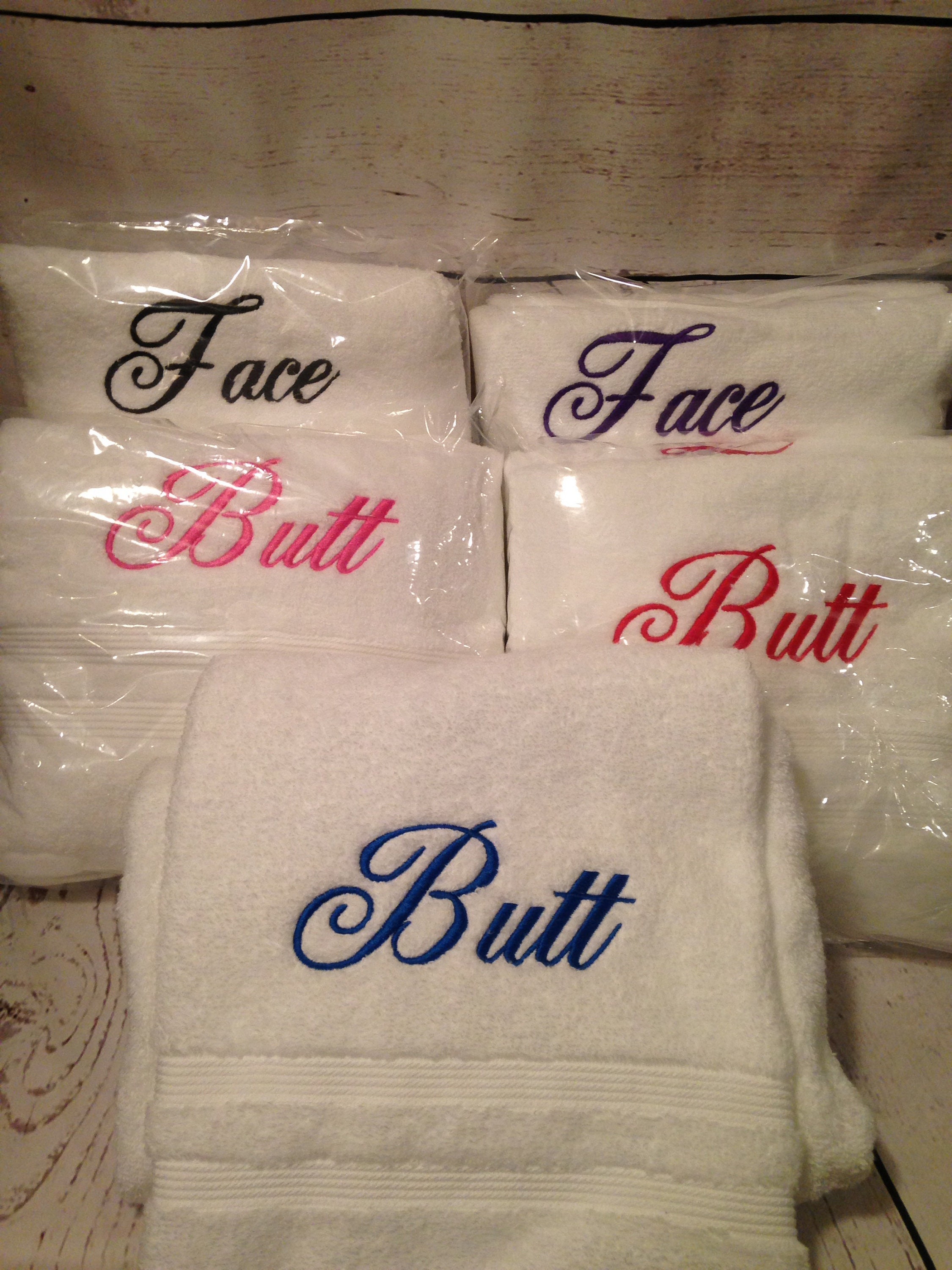 Embroidered Towels Face Butt Towels College Gifts | Etsy