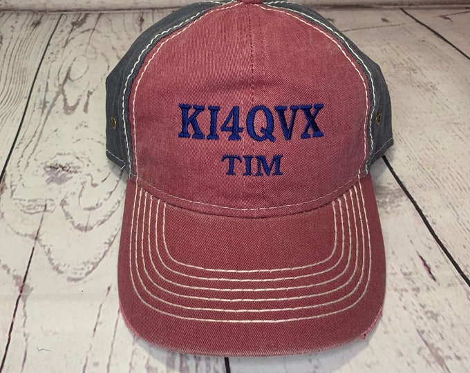 Ham Radio Embroidered Callsign Hat Amateur Radio Hats Custom Embroidery ...
